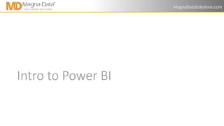 Introduction to Power BI for Data Analysis and Visualization | PPTX