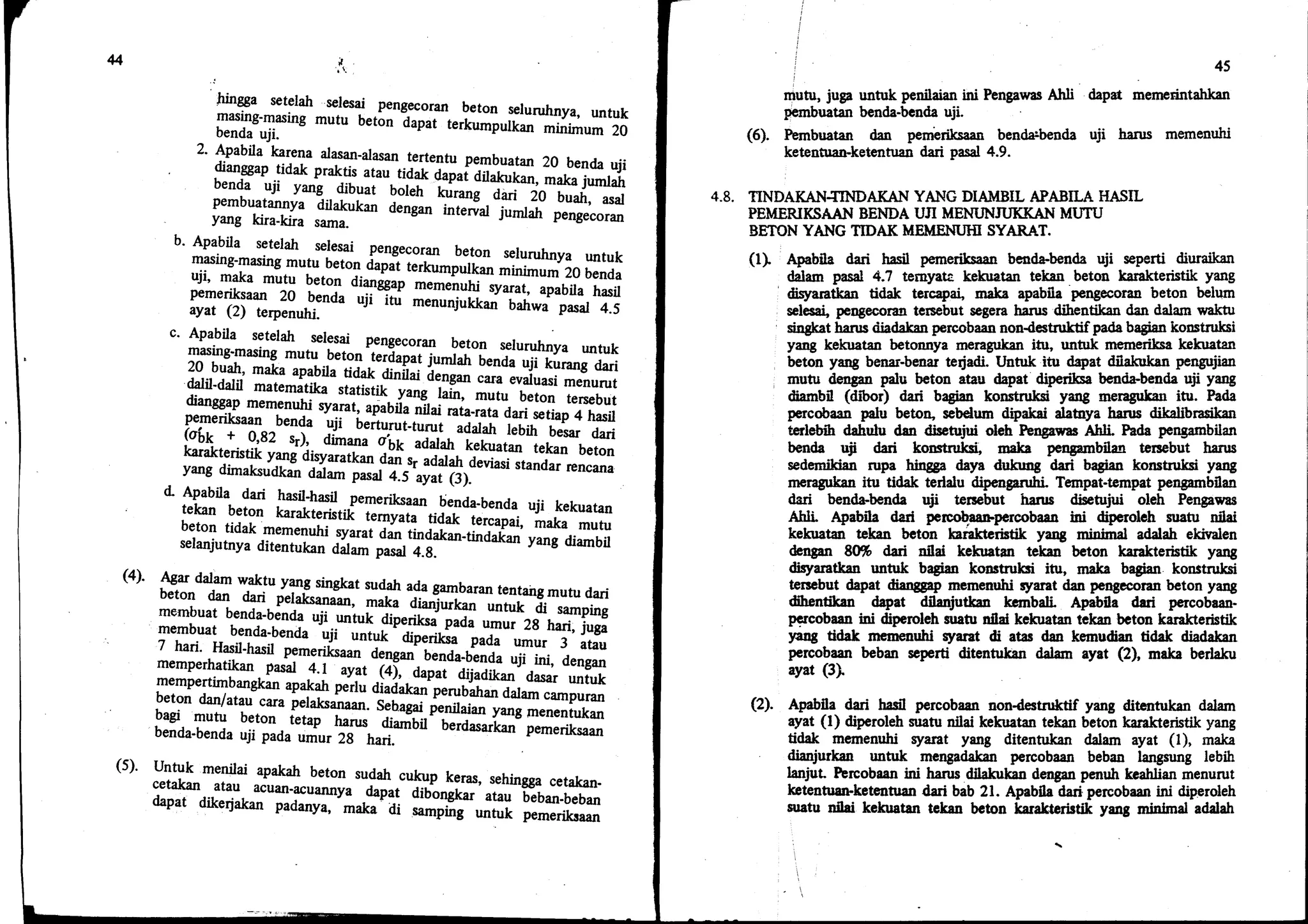 Peraturan Beton Bertulang Indonesia PBI 1971 | PDF