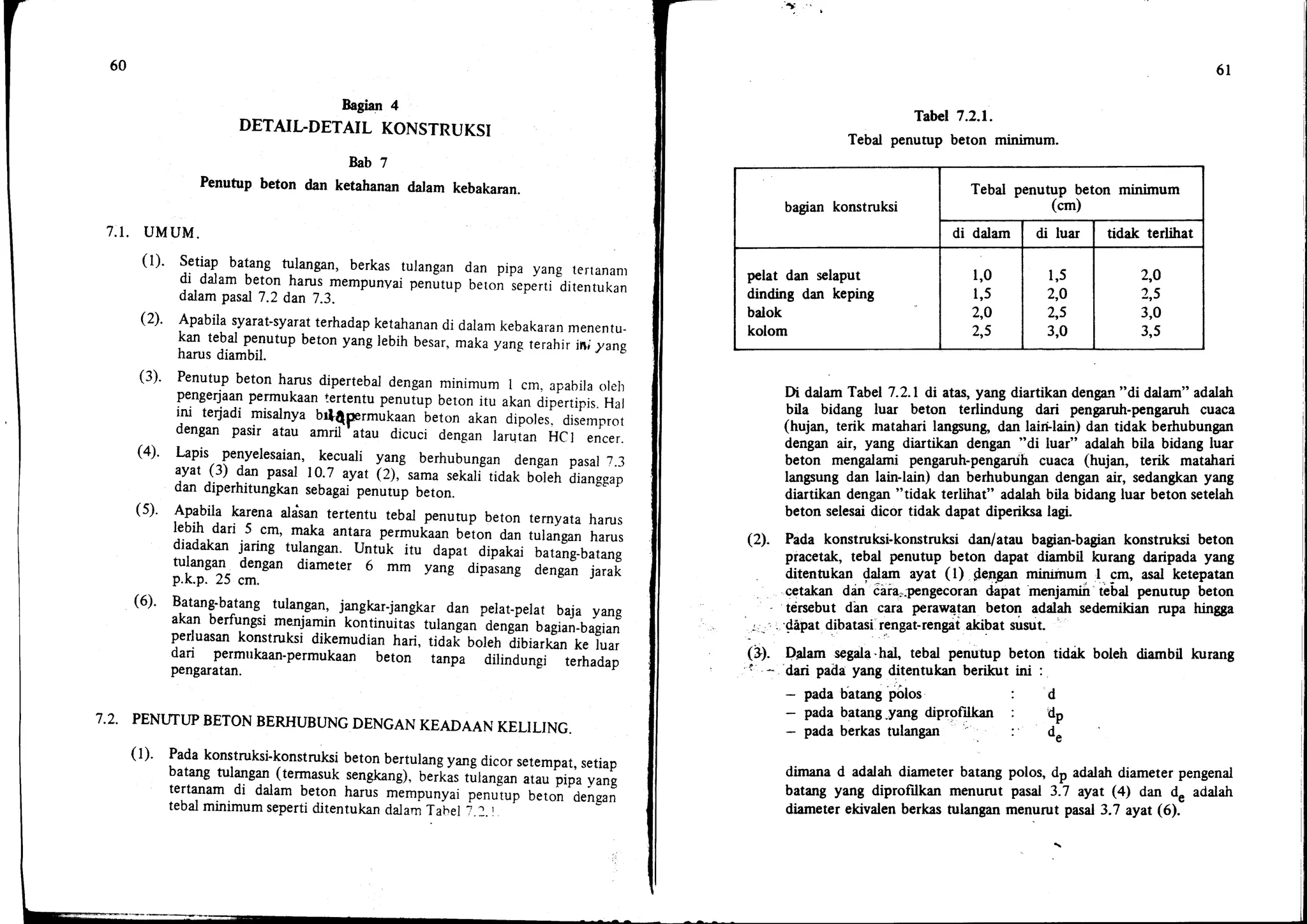 Peraturan Beton Bertulang Indonesia PBI 1971 | PDF