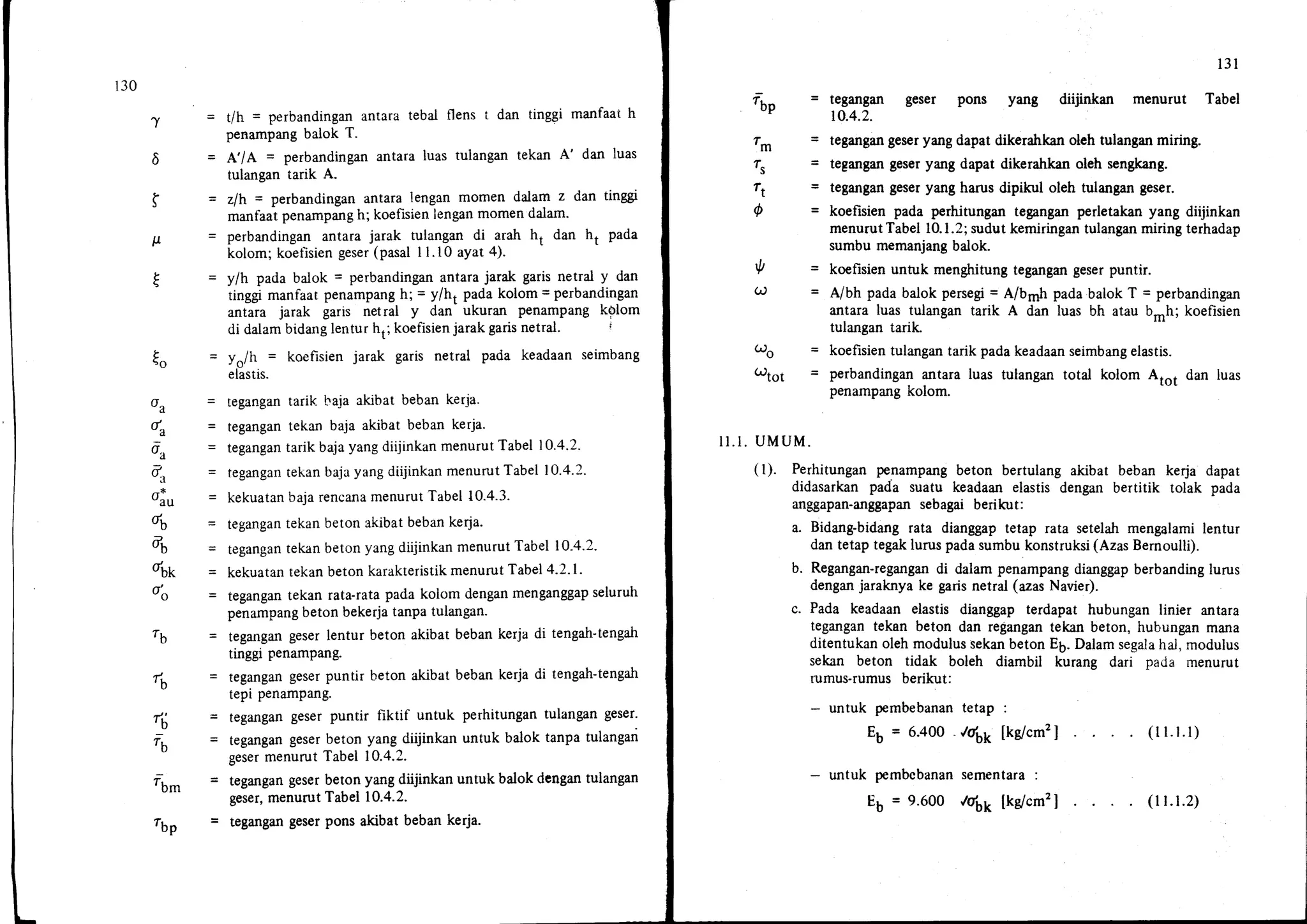 Peraturan Beton Bertulang Indonesia PBI 1971 | PDF