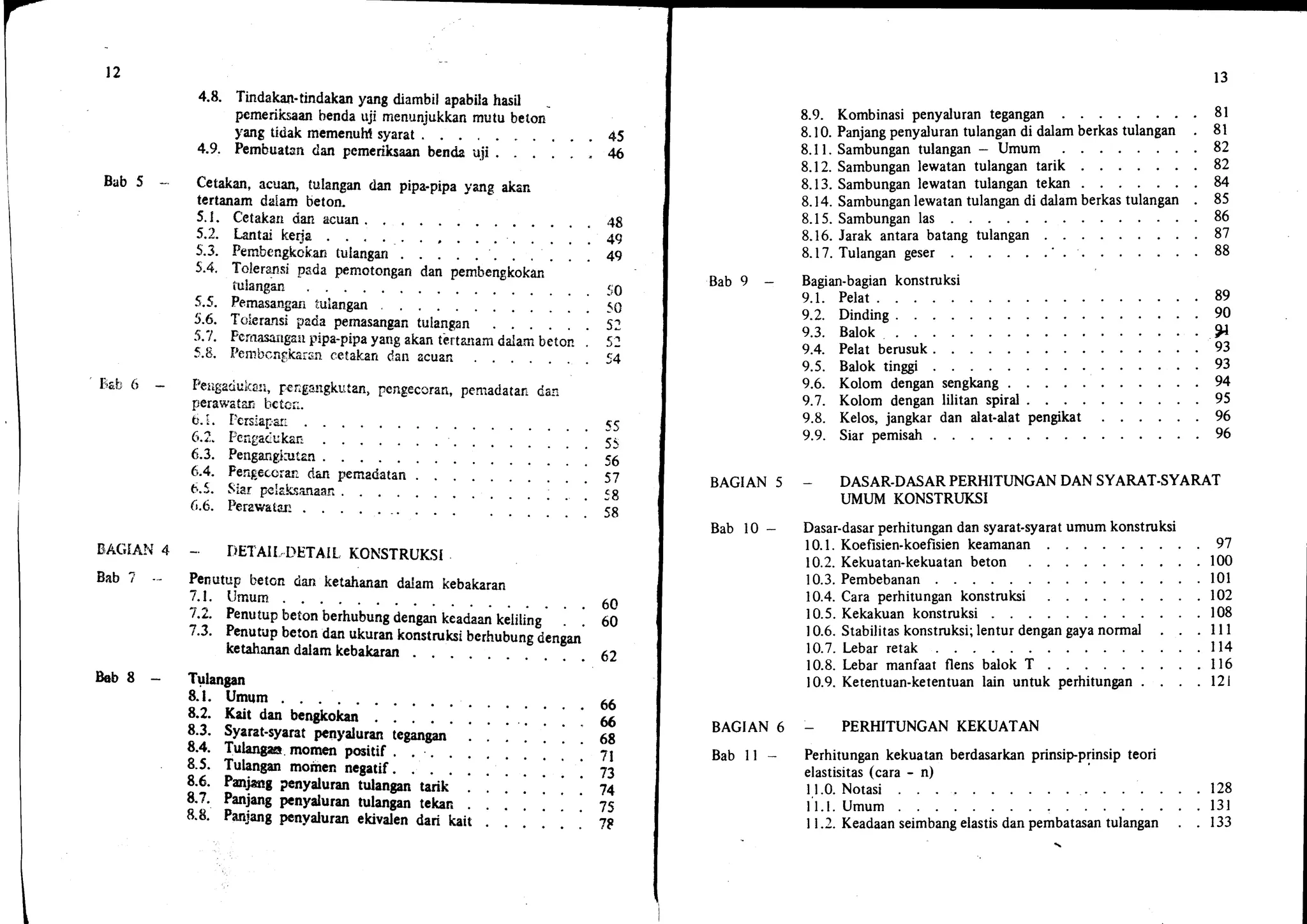 Peraturan Beton Bertulang Indonesia PBI 1971 | PDF