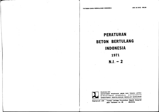 Peraturan Beton Bertulang Indonesia PBI 1971 | PDF