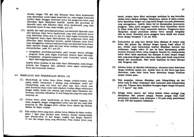 Peraturan Beton Bertulang Indonesia PBI 1971 | PDF