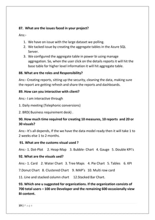 Pbi interview questions | PDF