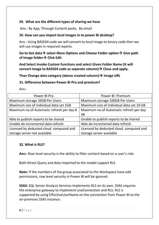 Pbi interview questions | PDF