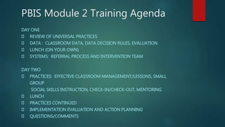 Pbis module 2 training agenda | PPT