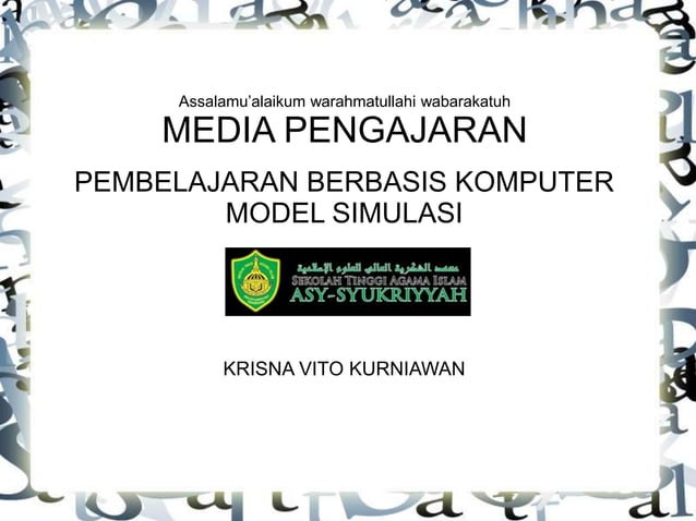 Pembelajaran berbasis komputer model simulasi | PPTX