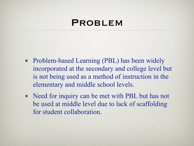 Problem-based Learning | PPT