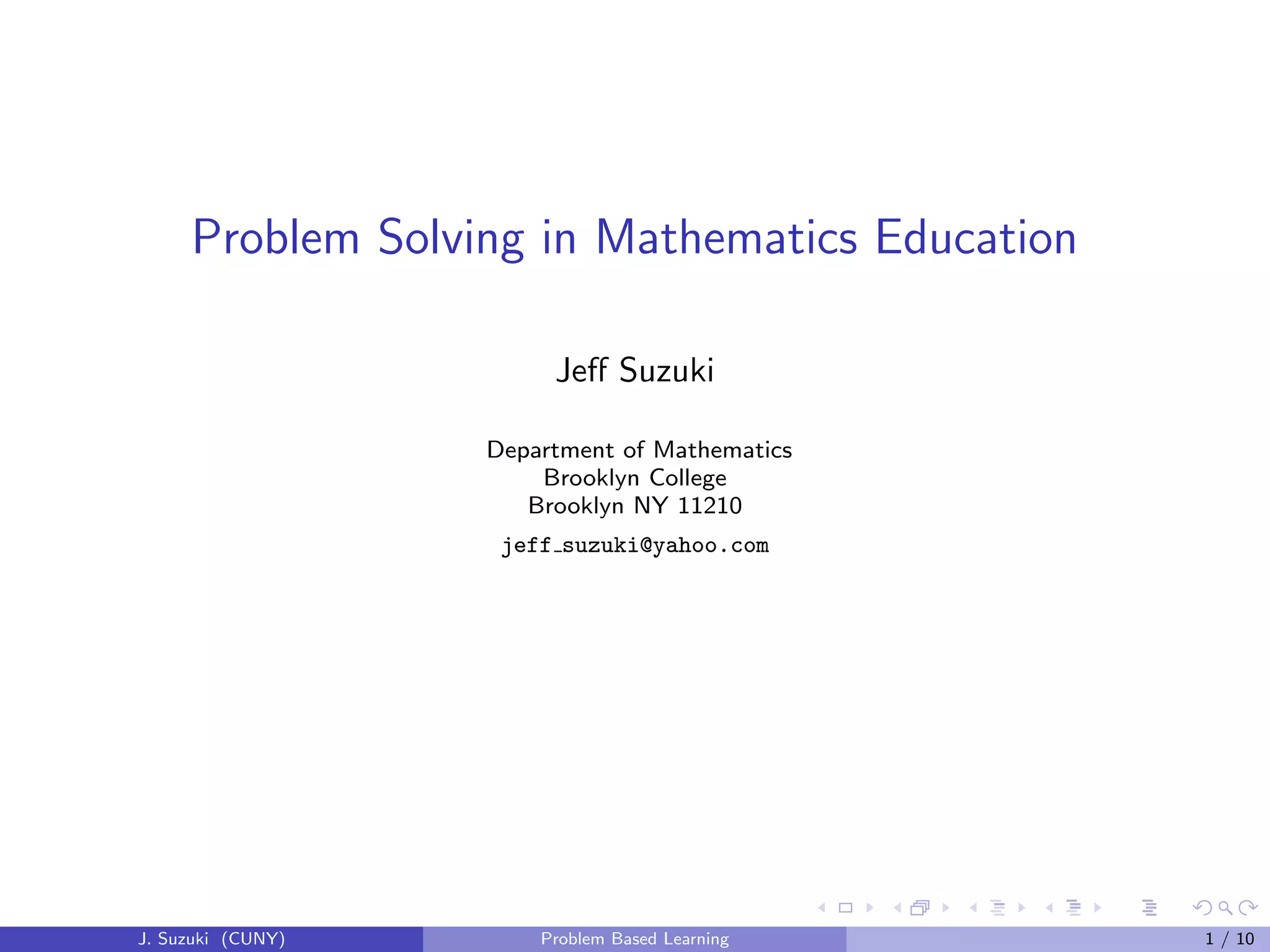 Problem Solving in Mathematics Education | PDF