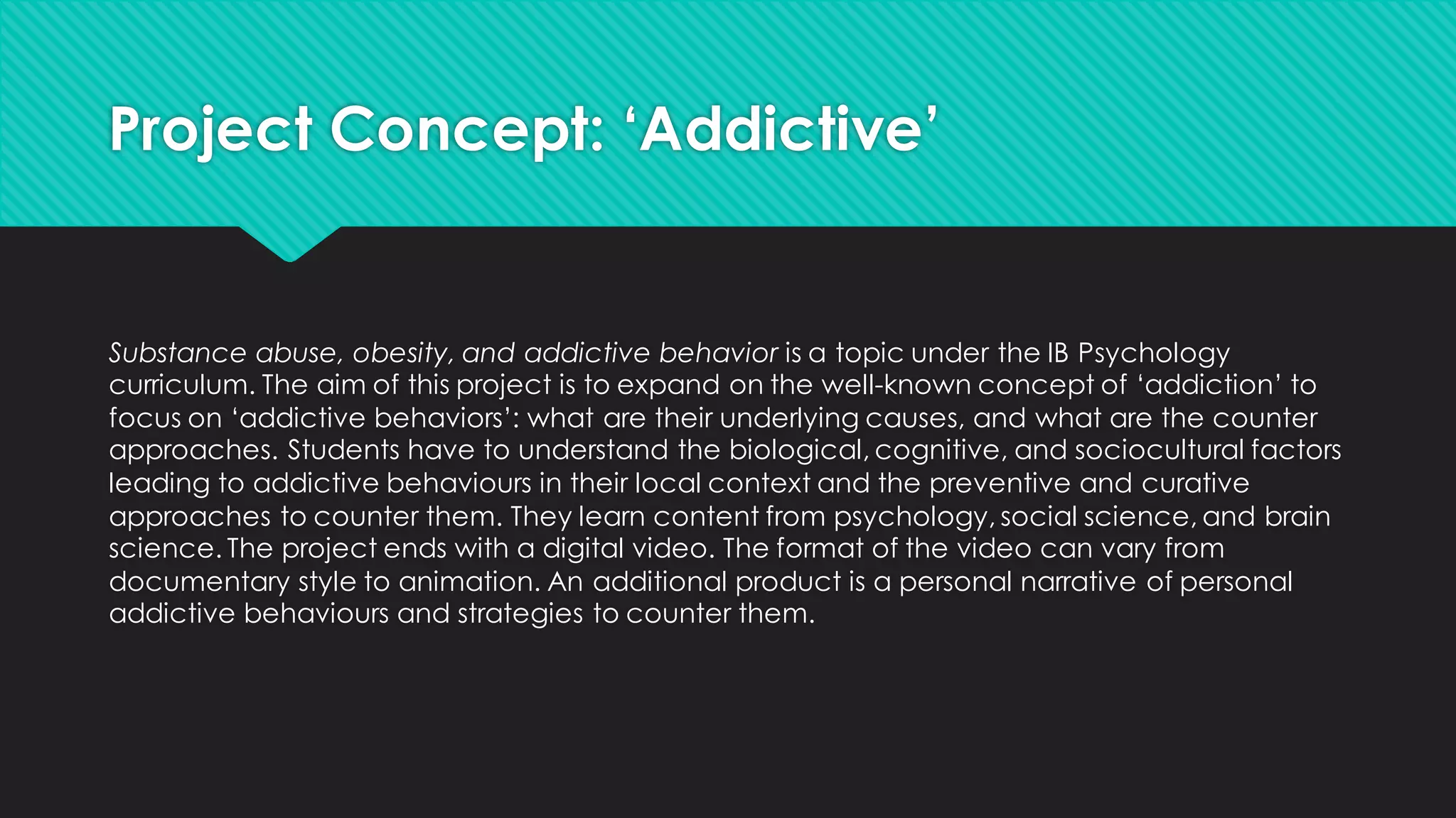Project Based Learning Activity: Addictive | PDF