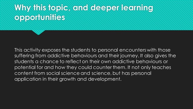 Project Based Learning Activity: Addictive | PPT