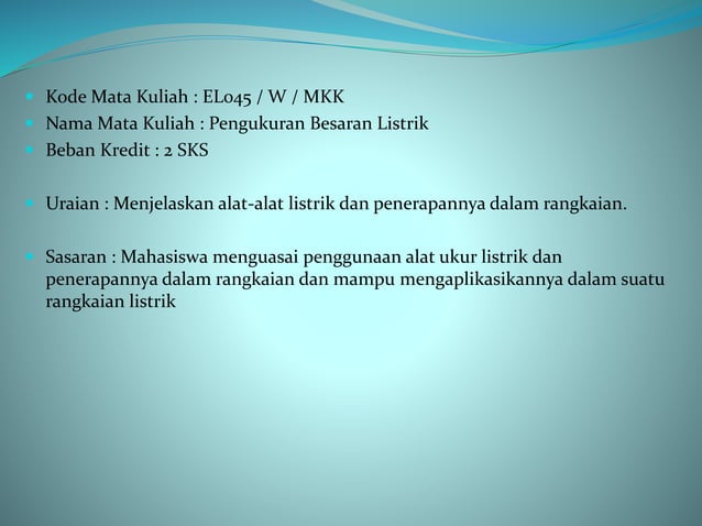 dasar Pengukuran besaran besaran listrik | PPTX