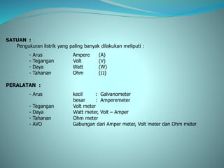 dasar Pengukuran besaran besaran listrik | PPTX