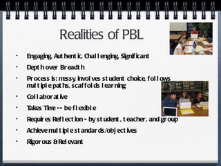 Pbl a menu of ideas | PPT