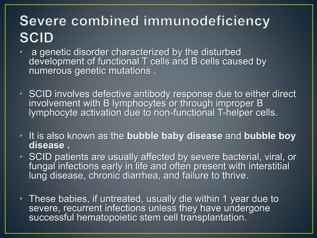 Severe combined immunodeficiency - SCID | PPTX | Genetics | Science