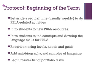 Portfolio Based Language Assessment (PBLA): Maximizing Assessment for ...