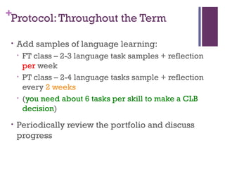 Portfolio Based Language Assessment (PBLA): Maximizing Assessment for ...