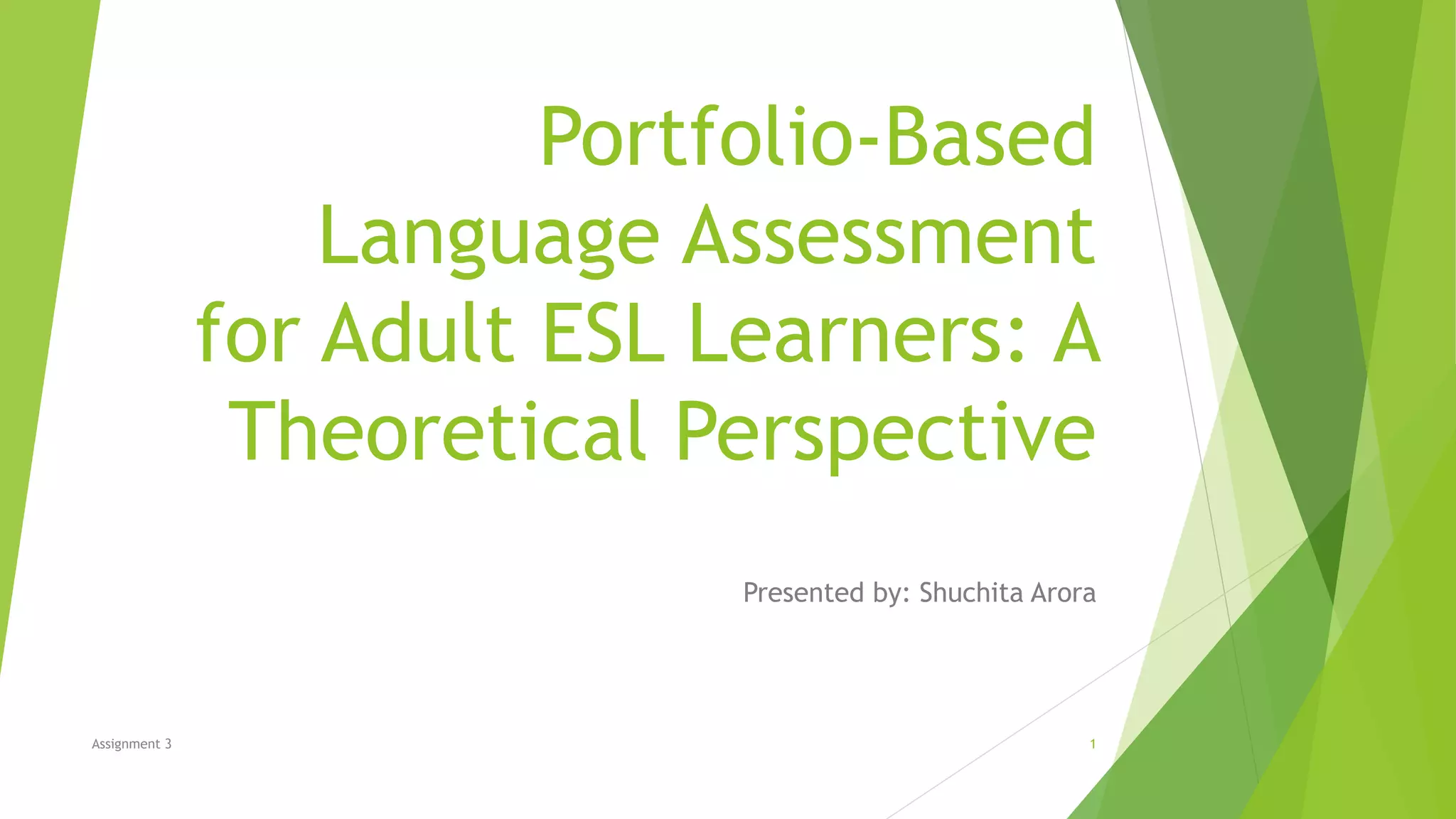 Portfolio Based Language Assessment Ppt