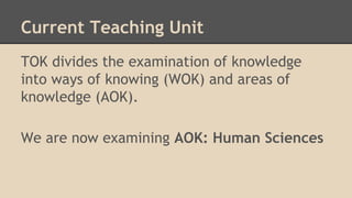 Project-Based Learning for Theory of Knowledge (TOK) | PPT