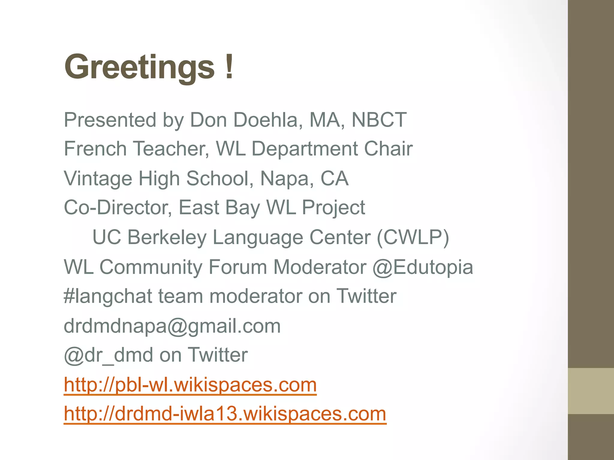 Project-Based Learning for World Languages | PDF | Homework and Study ...