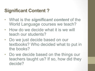 Project-Based Learning for World Languages | PPT
