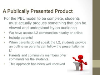 Project-Based Learning for World Languages | PPT