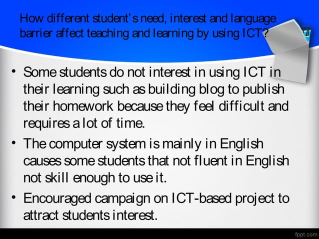 integrating ICT into teaching and learning in Malaysian school | PPT