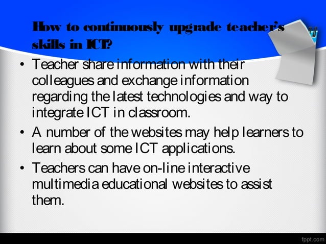 integrating ICT into teaching and learning in Malaysian school | PPT
