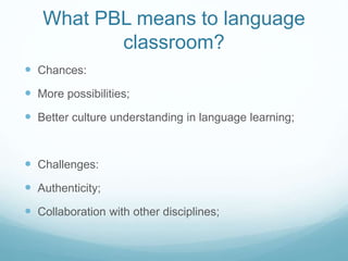 Project-based Learning in Avenues Upper School Chinese Classroom | PPT