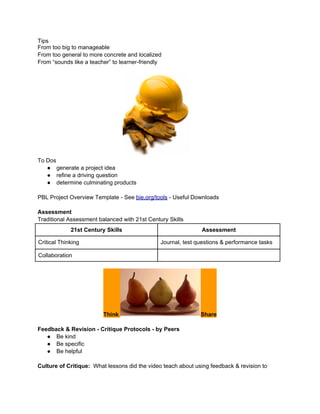 Project Based Learning/Buck Institute | PDF