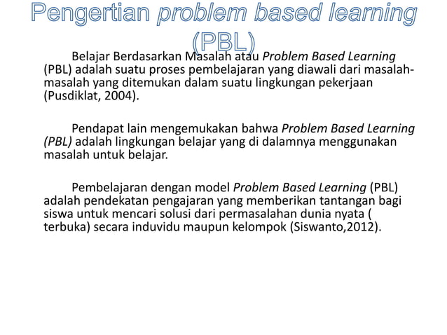 Model Pembelajaran Problem Based Leraning | PPTX
