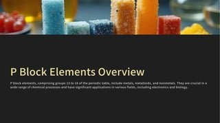 P Block Elements Overview.pdf inorganic chemistry | PDF