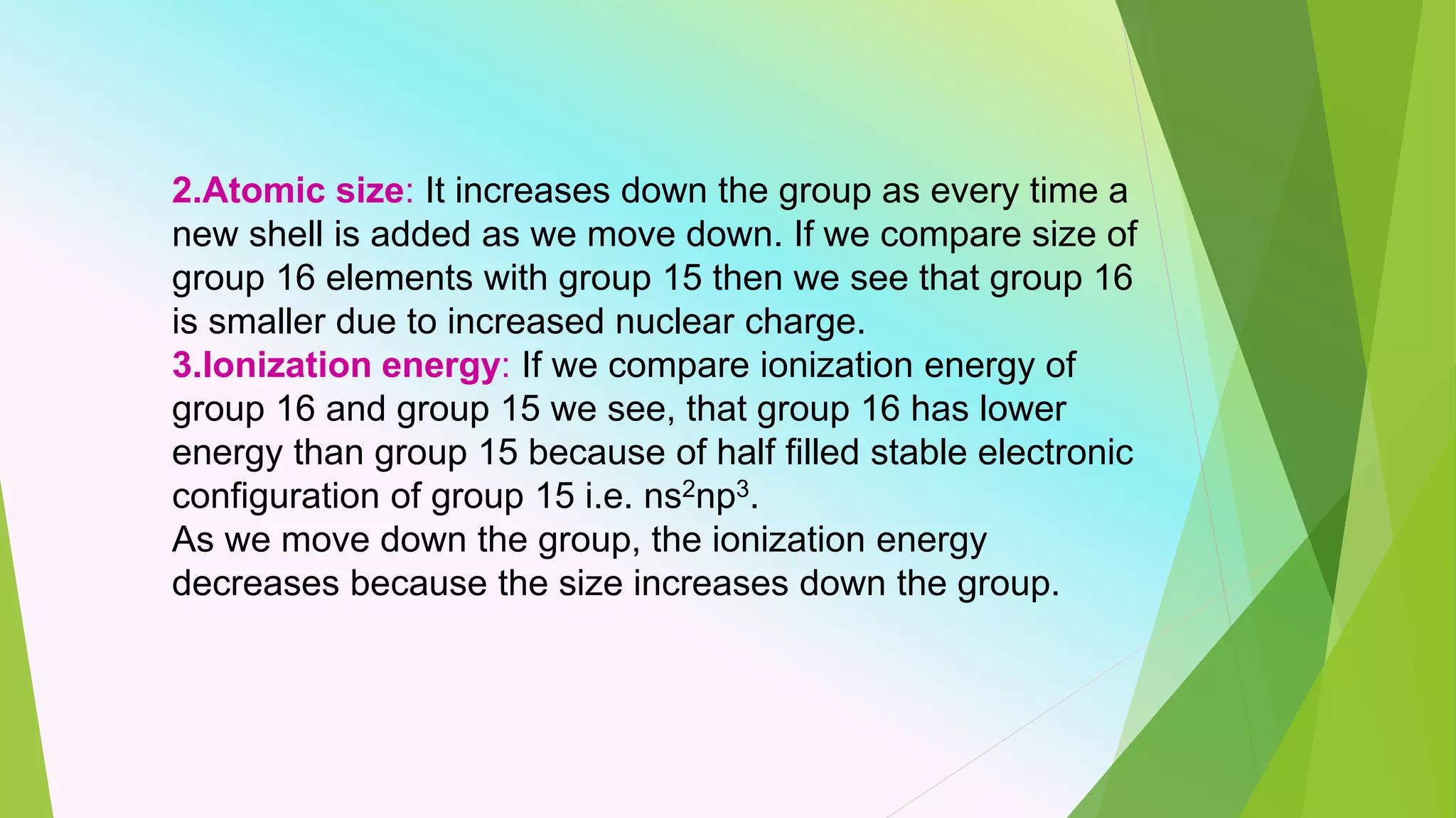 P block elemets grp 16 to 18 | PPTX | Chemistry | Science