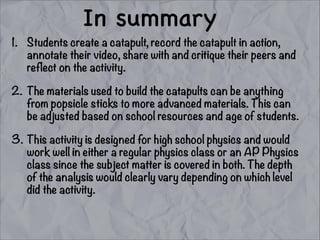 Catapulting into Project Based Learning | PDF