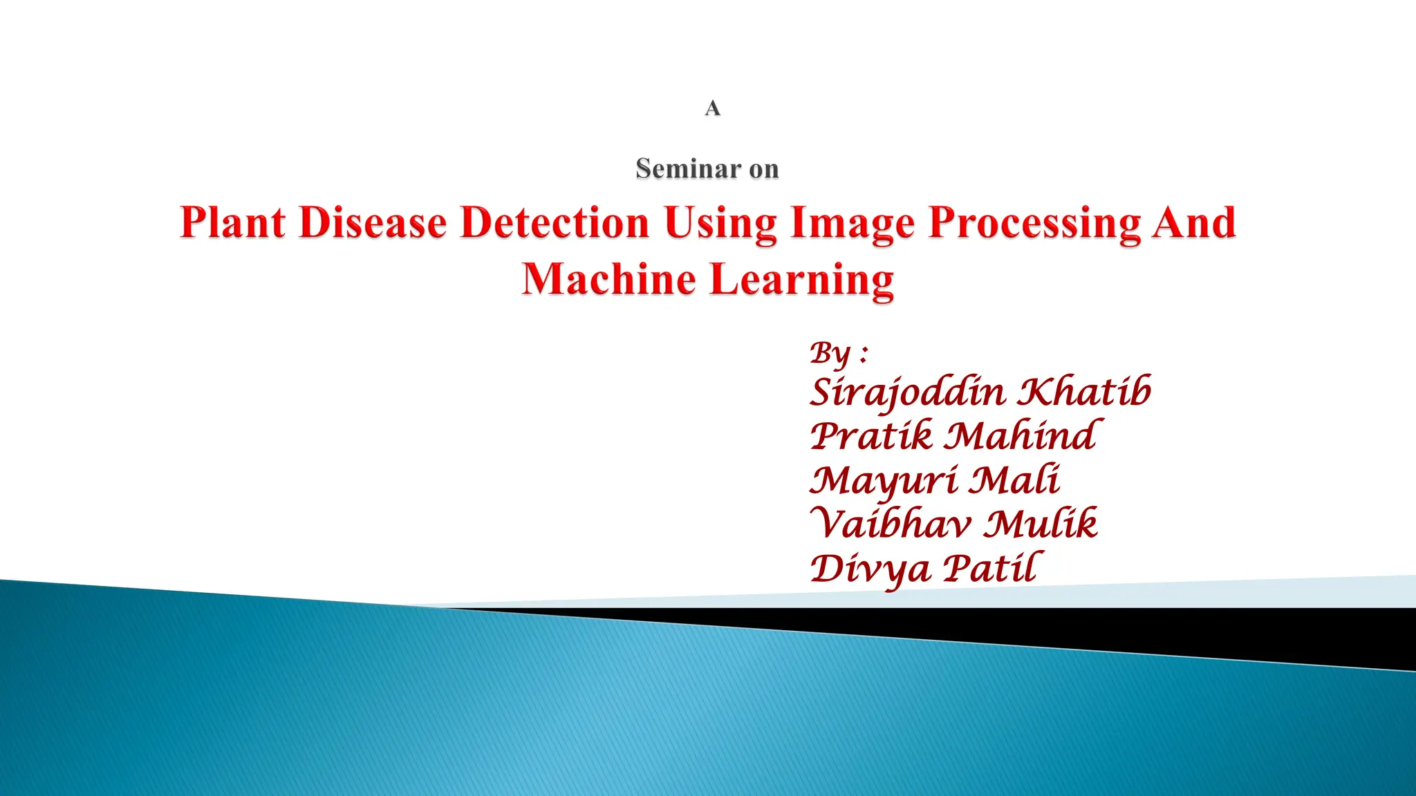 Plant Disease Detection Technique Using Image Processing and machine ...