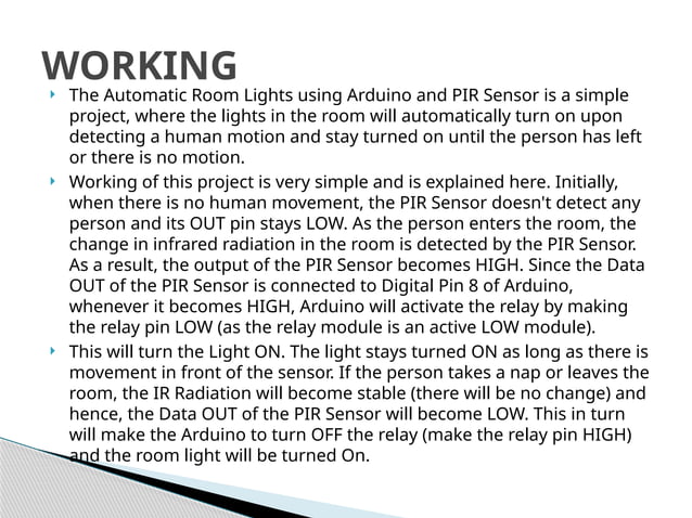 Automatic room light controller using aurdino | PPTX