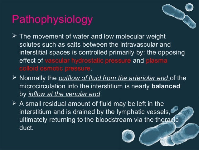 Pathophysiology of edema