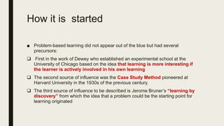 PBL, AN APPROACH TOWARDS LEARNER CENTERED LEARNING | PPT