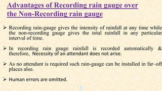 Presentation on advantages of Recording rain gauge over non recording ...