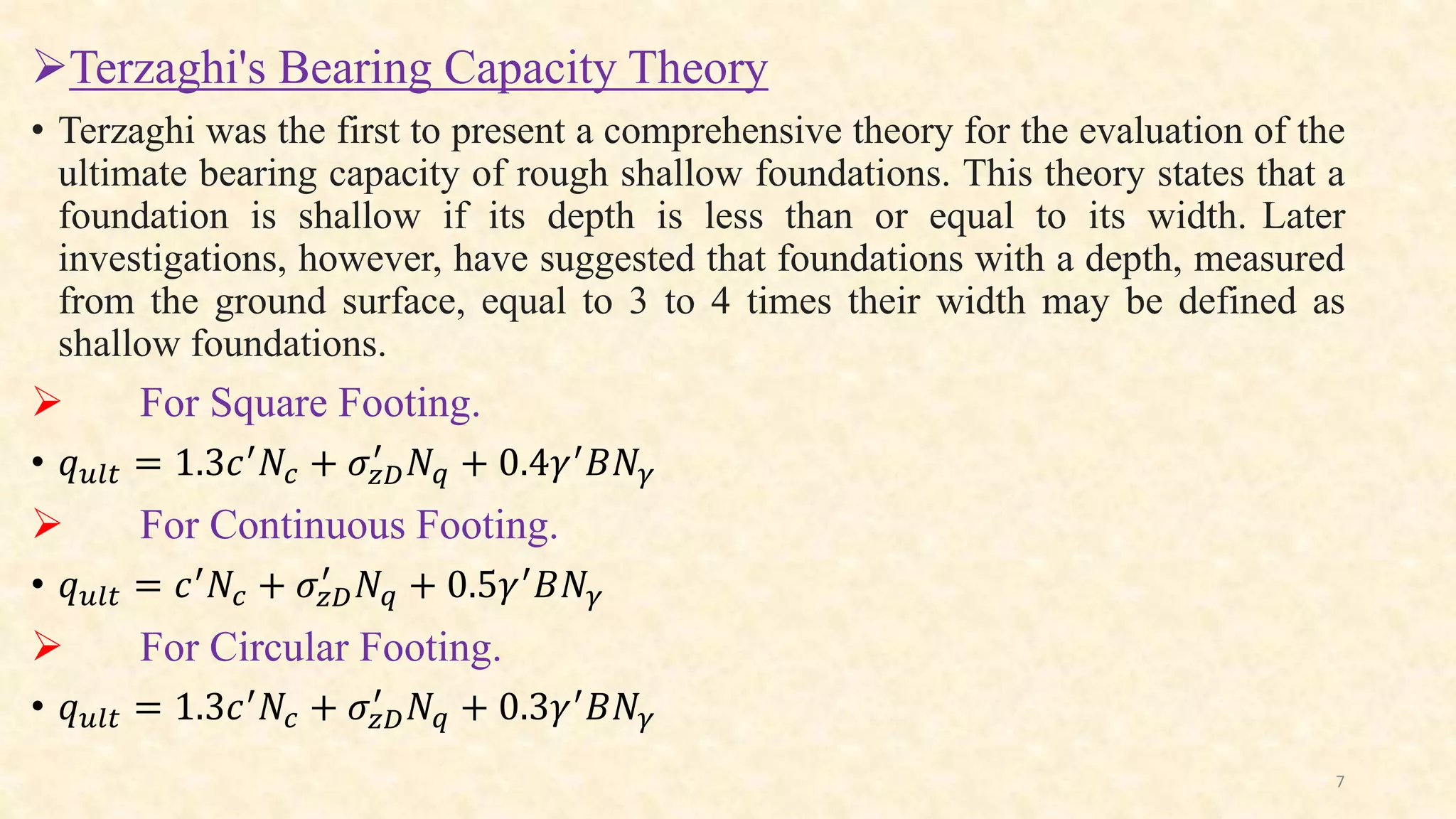Bearing Capacity of Shallow Foundation. | PPTX