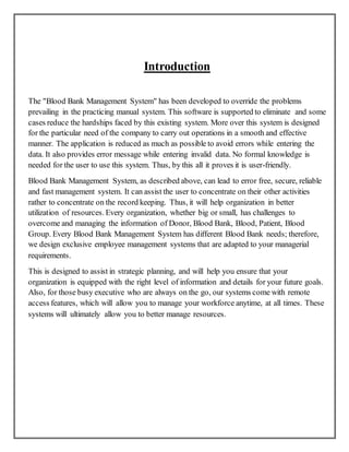 Pbl report blood management system (5th sem) | DOCX