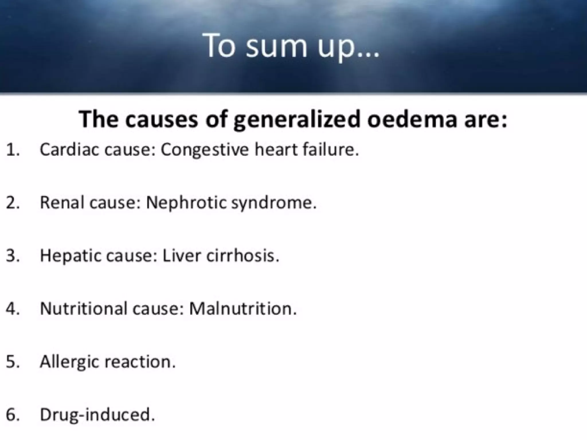 Pathophysiology of generalised edema | PPT