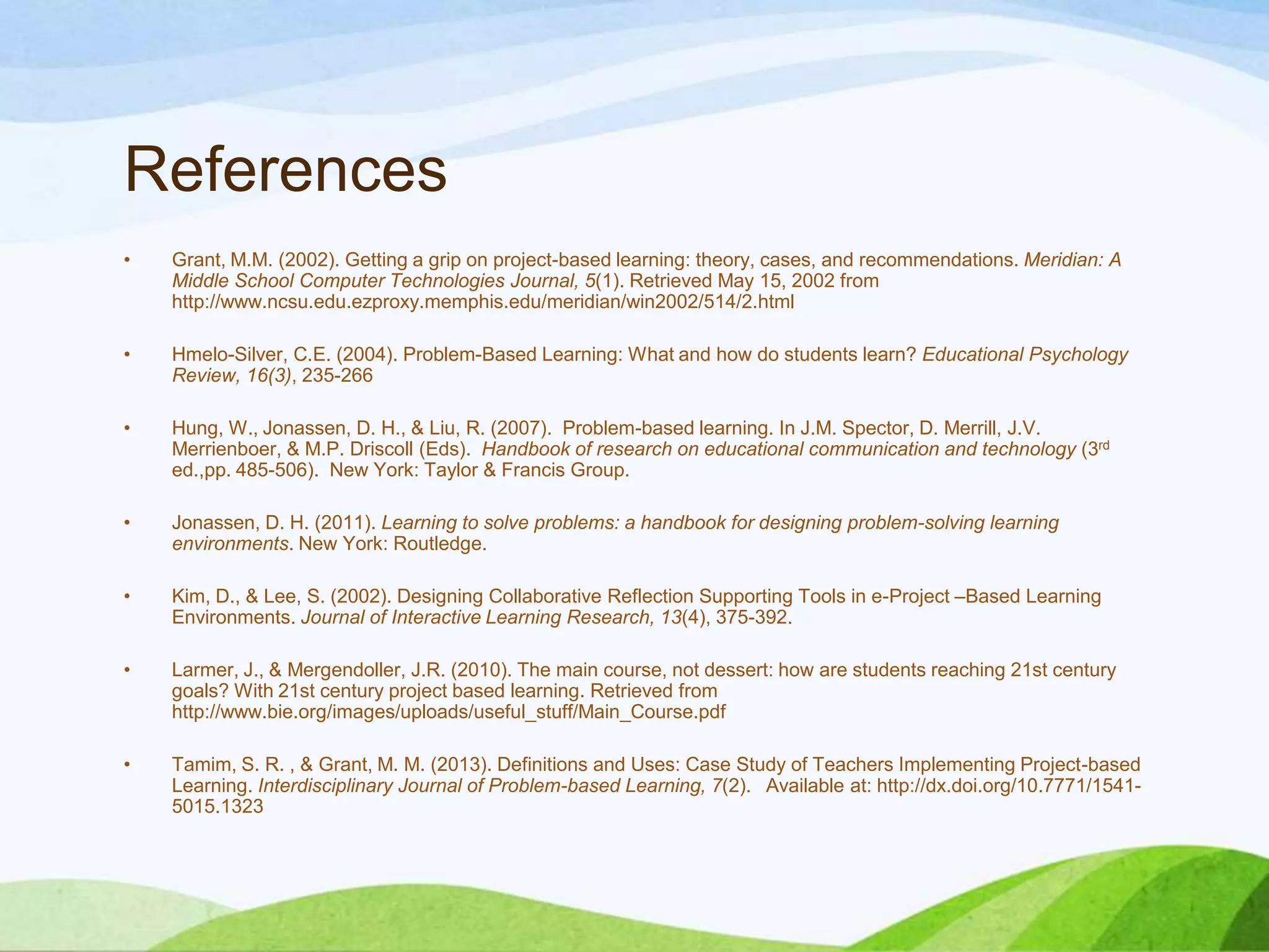 Project-based and Problem-based learning | PPTX