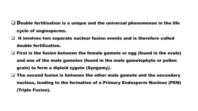 DOUBLE FERTILIZATION IN ANGIOSPERMS | PDF