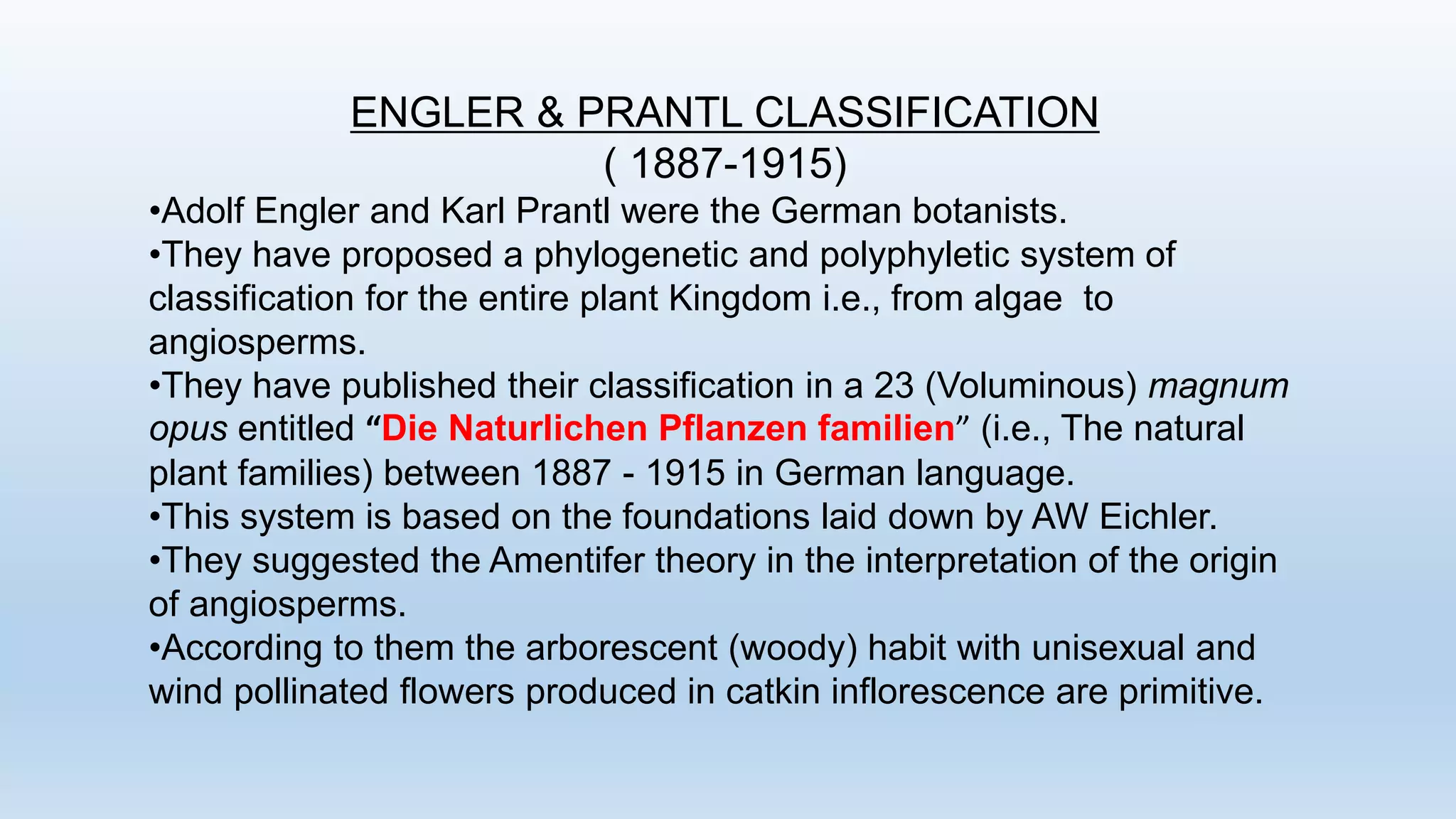 Systems of Plant Classification | PPTX