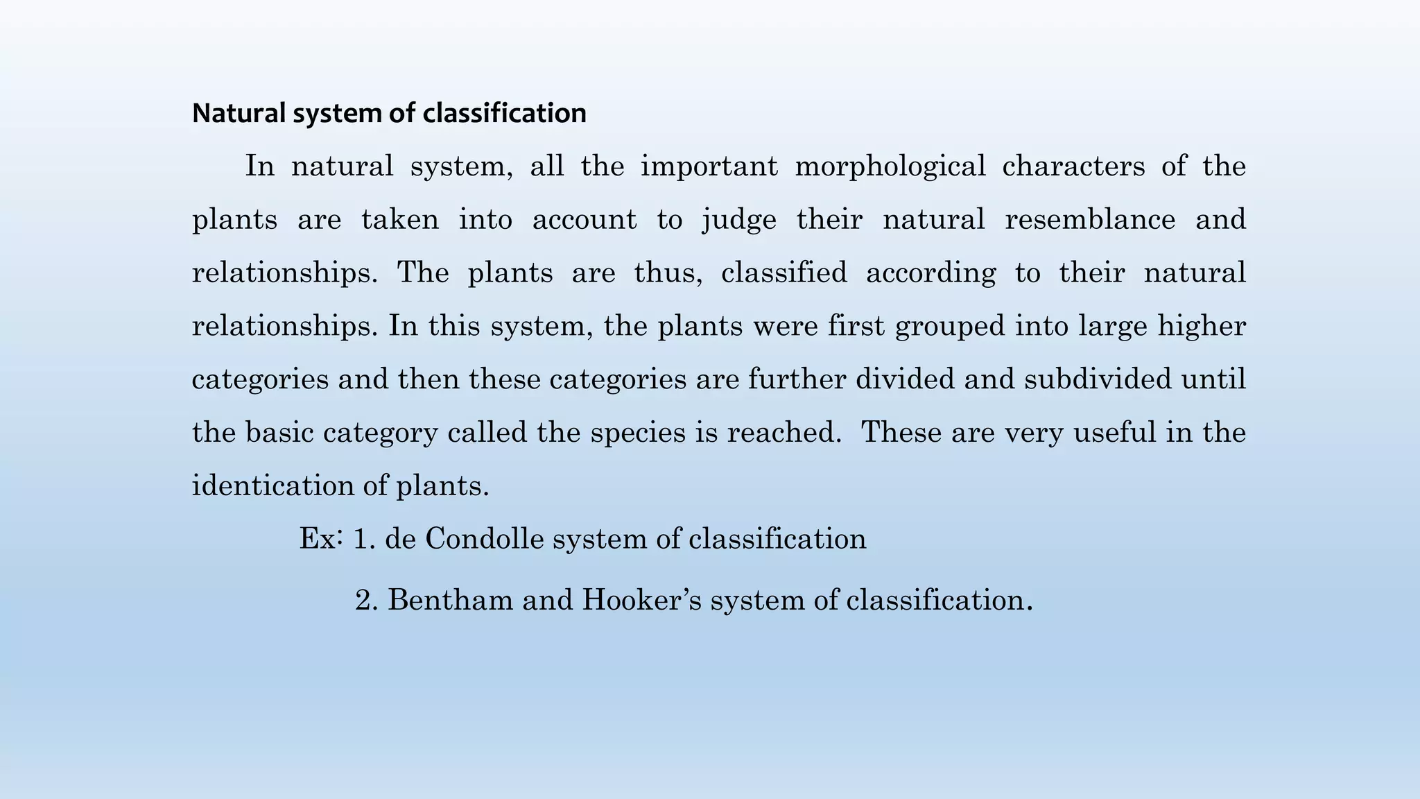 Systems of Plant Classification | PPTX