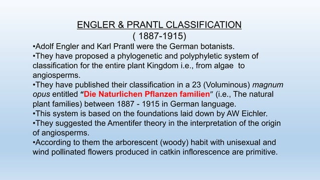 Systems of Plant Classification | PPTX