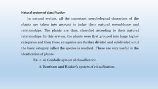 Systems of Plant Classification | PPTX