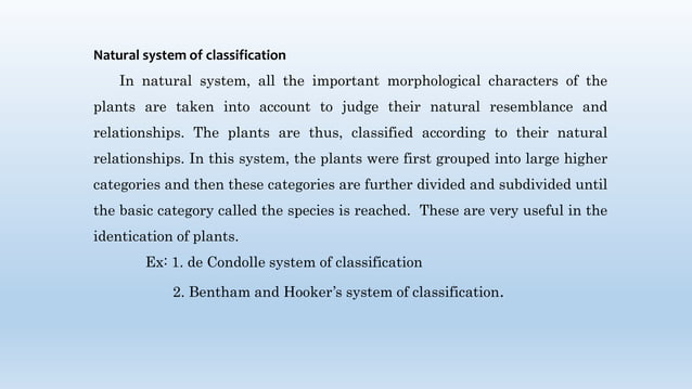Systems of Plant Classification | PPTX