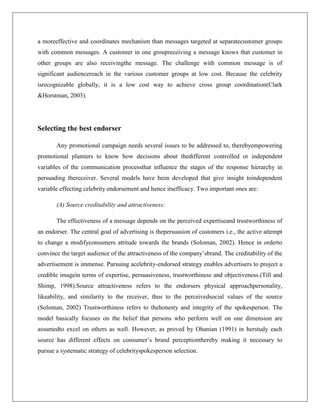 Report on Celebrity Endorsement | DOCX